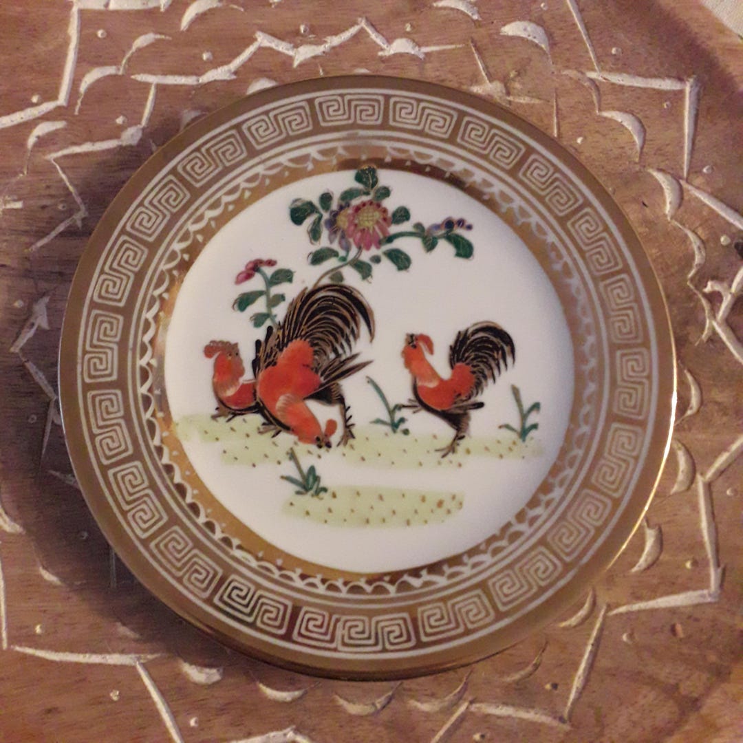 Small 20th Century Porcelain Plate Made in Macau, Diameter 15 Cm, Red ...