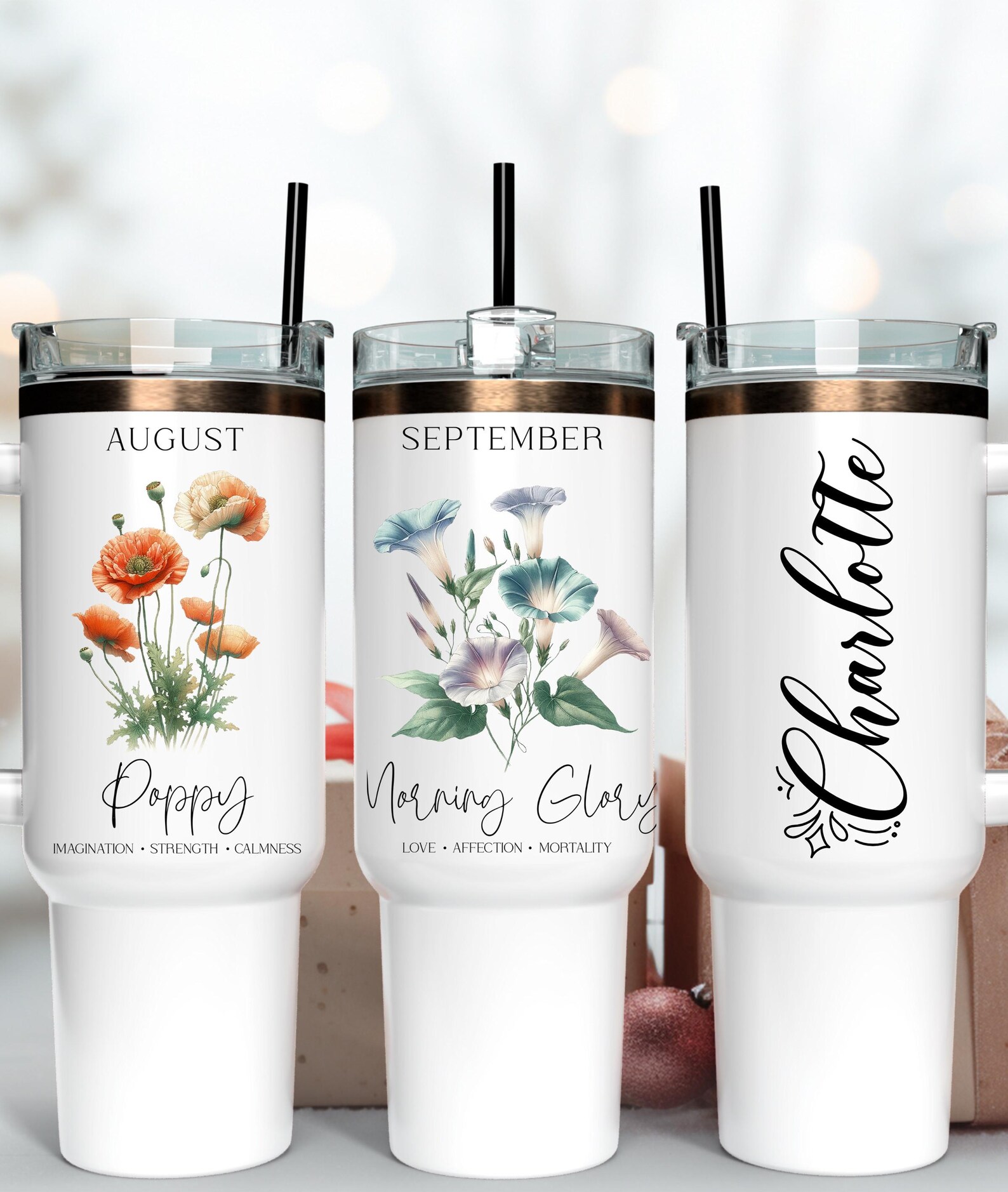 Personalized Name Tumblers, With Handle Lid and Straw, 40 Oz Custom ...