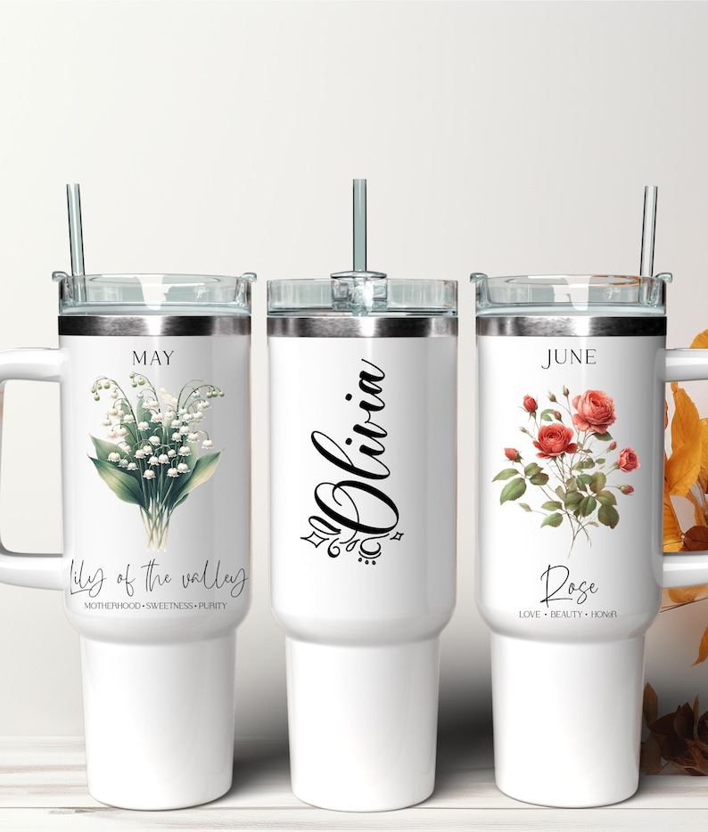Personalized Name Tumblers, With Handle Lid and Straw, 40 Oz Custom ...