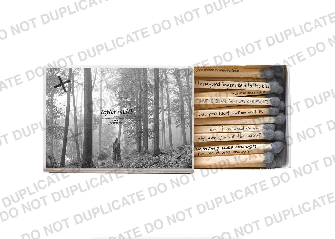 Taylor Swift Folklore Matchbox Album Art Prints Digital Download - Etsy