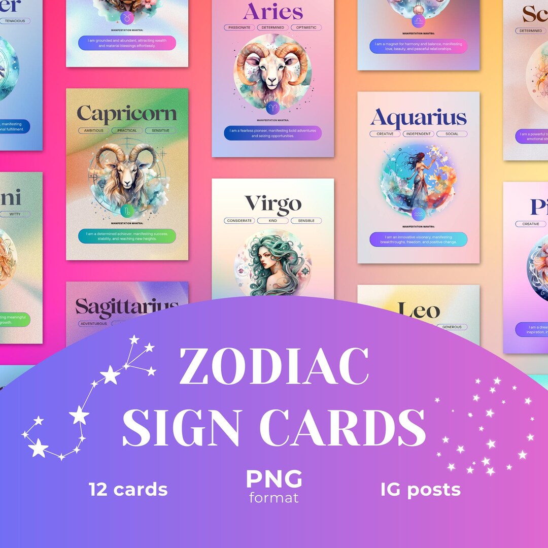 Astrology Instagram Post Template Bundle | Social Media Bundle | Zodiac ...