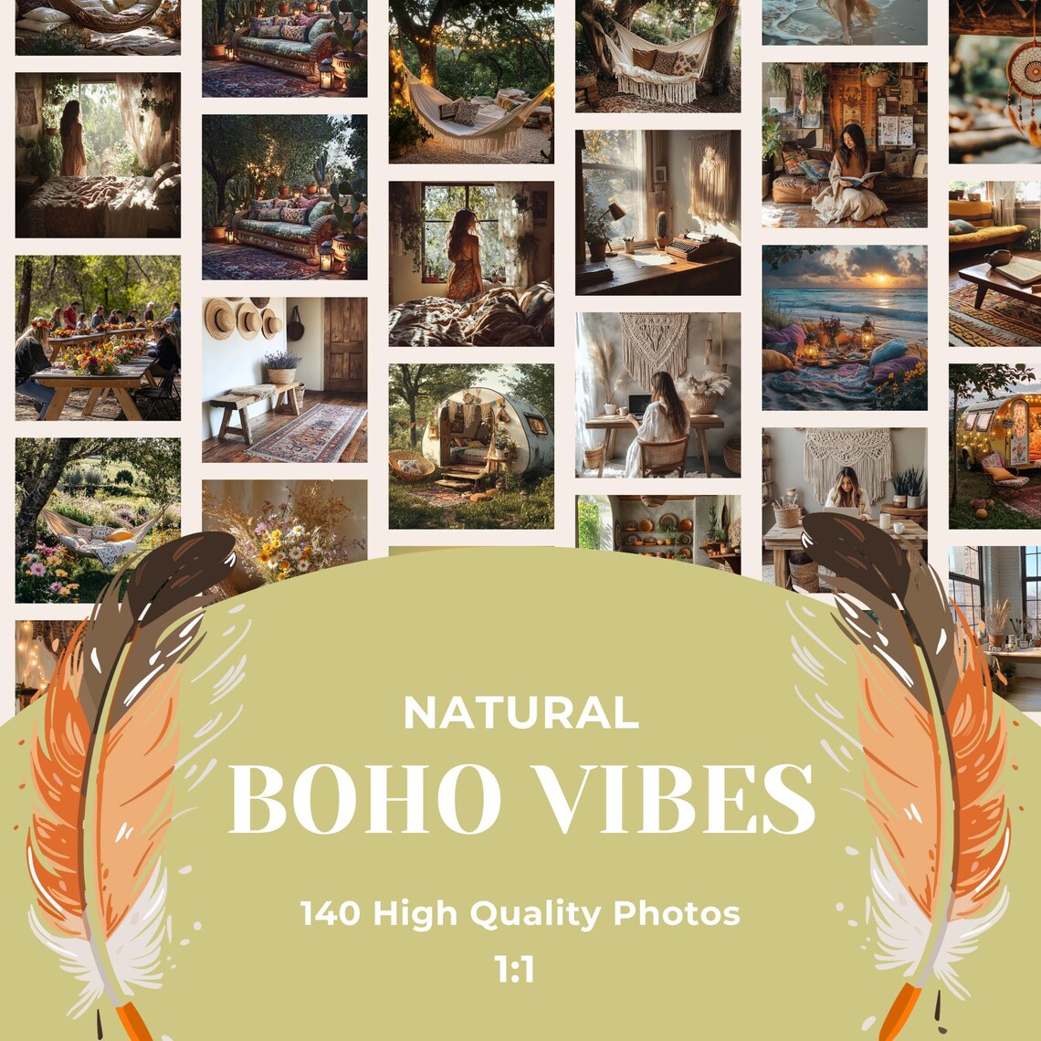 Natural Boho Vibes Photos - Neutral | Faceless | Digital Marketing ...
