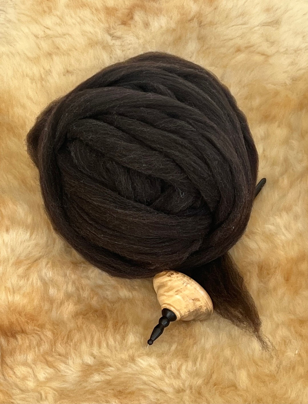 Undyed Rambley Wool Top: Silver-black Combed Fiber for Spinning ...