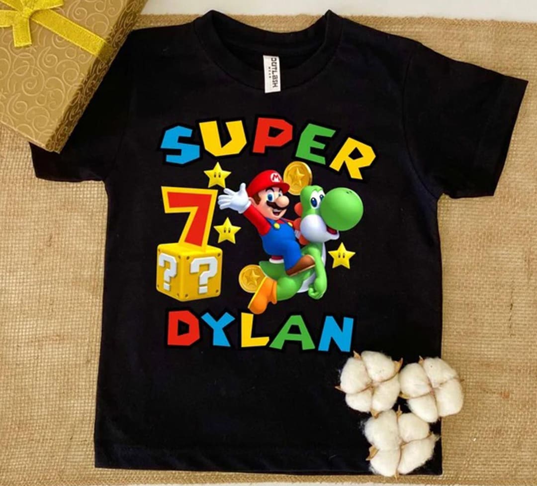 Super Mario Birthday Shirt, Super Mario Family Birthday Party Shirt ...