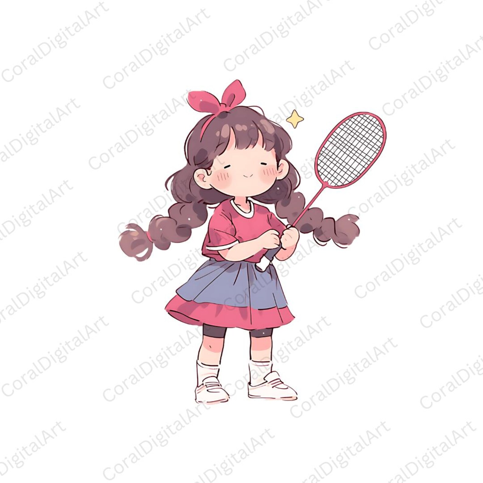 Cute Badminton PNG, Sports Design for T-shirts, Hoodies, Digital ...