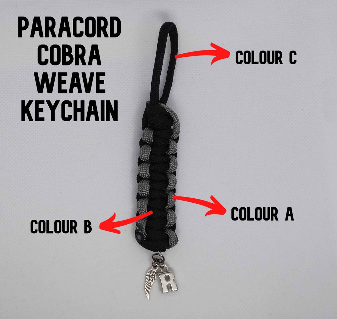 Paracord Cobra Knot / Weave Keychain - Etsy