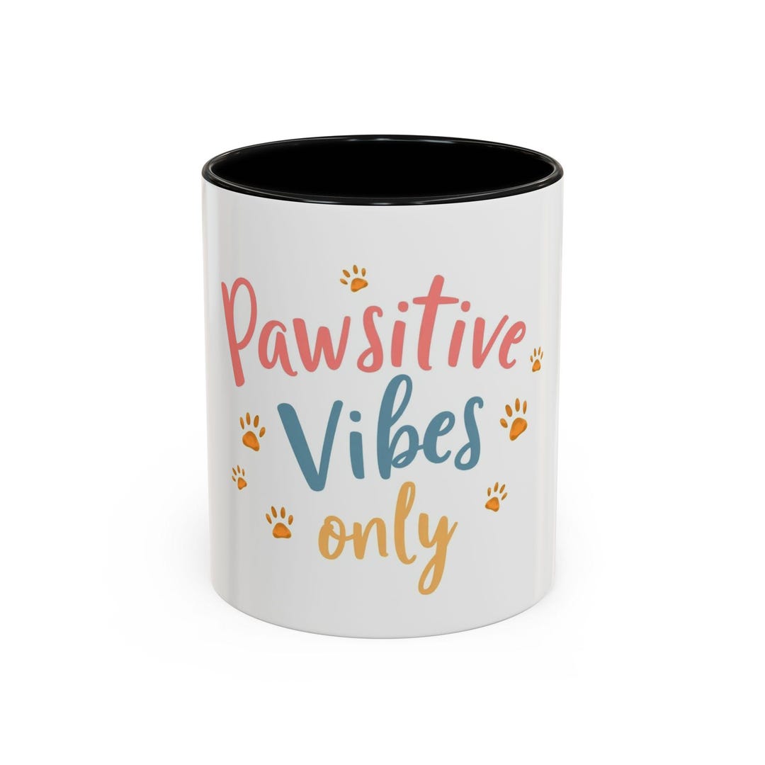 Pawsitive Vibes Mug: Pastel Paw Print Coffee Mug for Animal Lovers - Etsy
