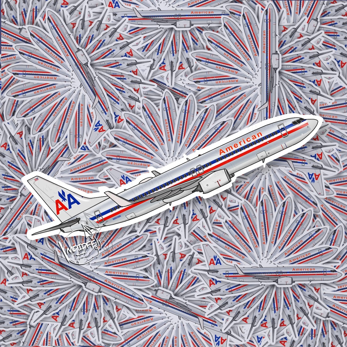 American Airlines Retro Livery Boeing 737 Sticker - Etsy