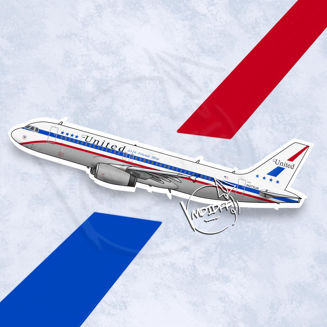 United Airlines Airbus A320 Friendship Livery - Sticker Gifts for ...