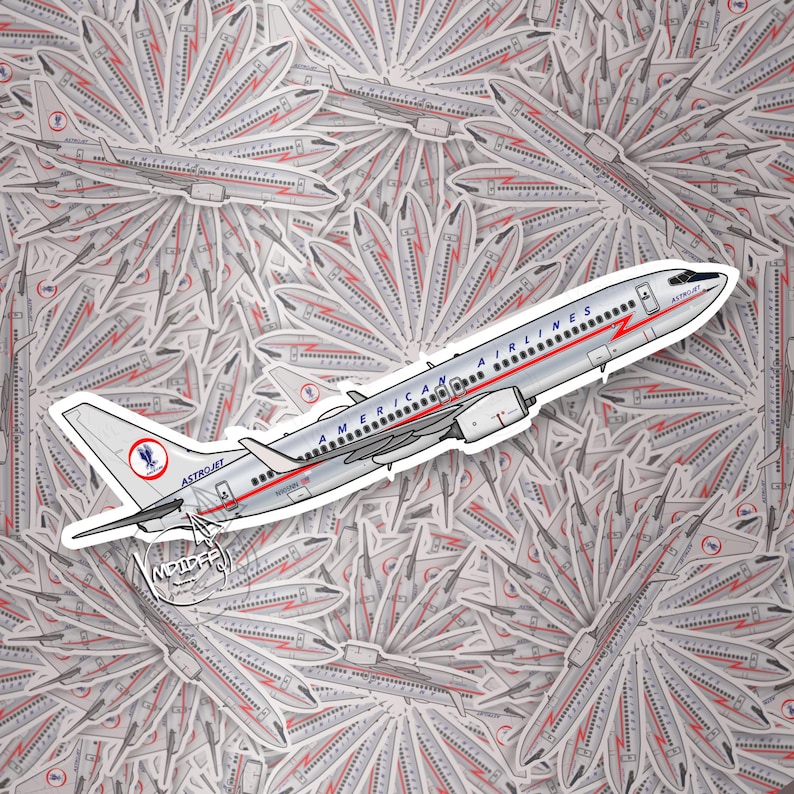 American Airlines Retro Livery Boeing 737 Sticker - Etsy