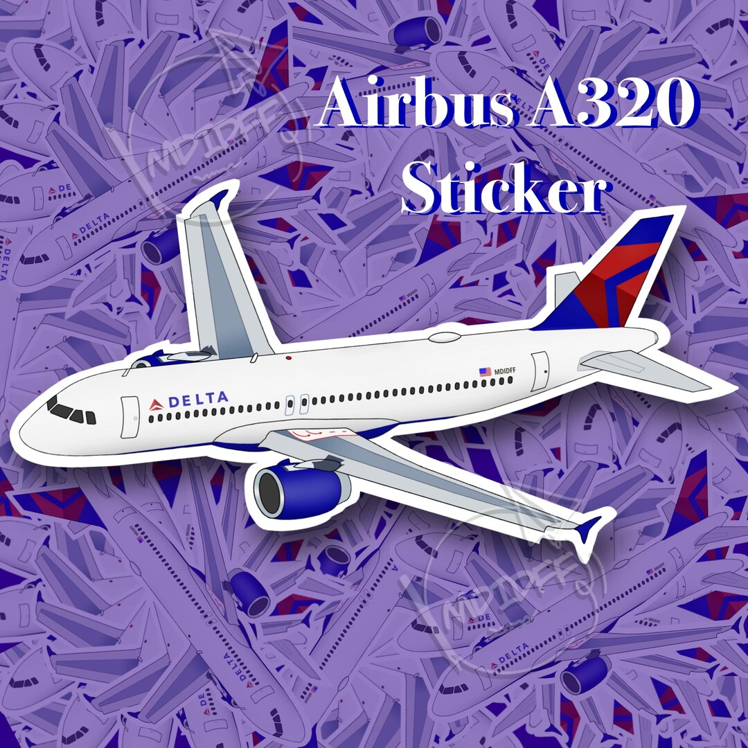 Airbus A320 Sticker Delta Kiss Cut Sticker Gift for Pilot Flight ...