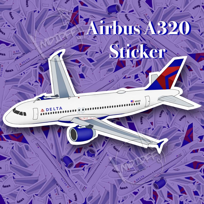 Airbus A320 Sticker Delta Kiss Cut Sticker Gift for Pilot Flight ...