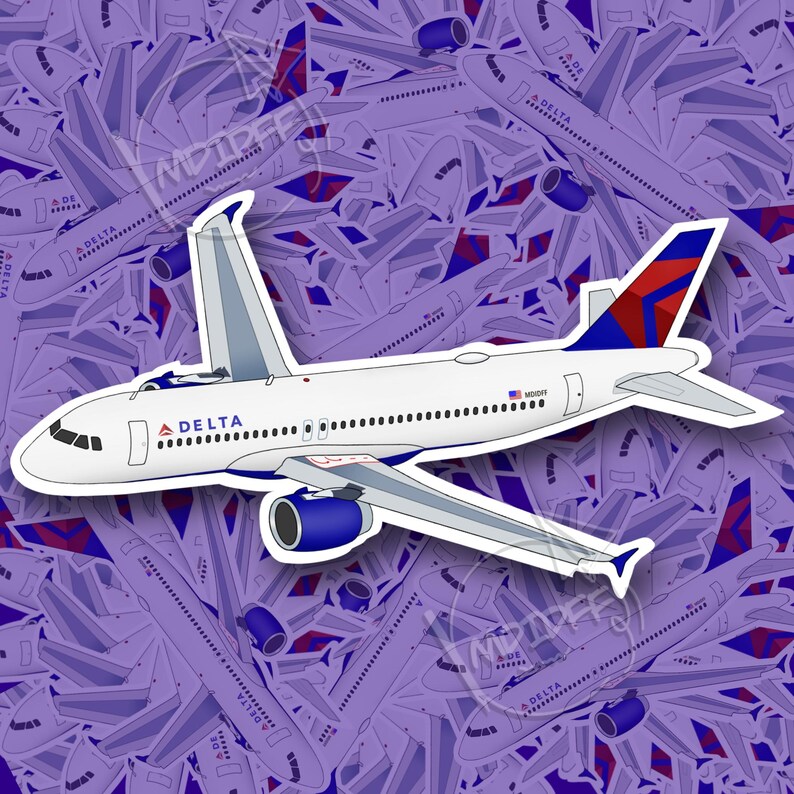Airbus A320 Sticker Delta Kiss Cut Sticker Gift for Pilot Flight ...