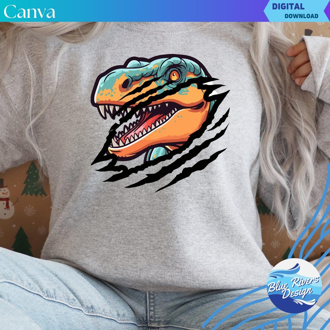 Ripped Animal Scratch Canva Frame Template: Drag & Drop (digital ...