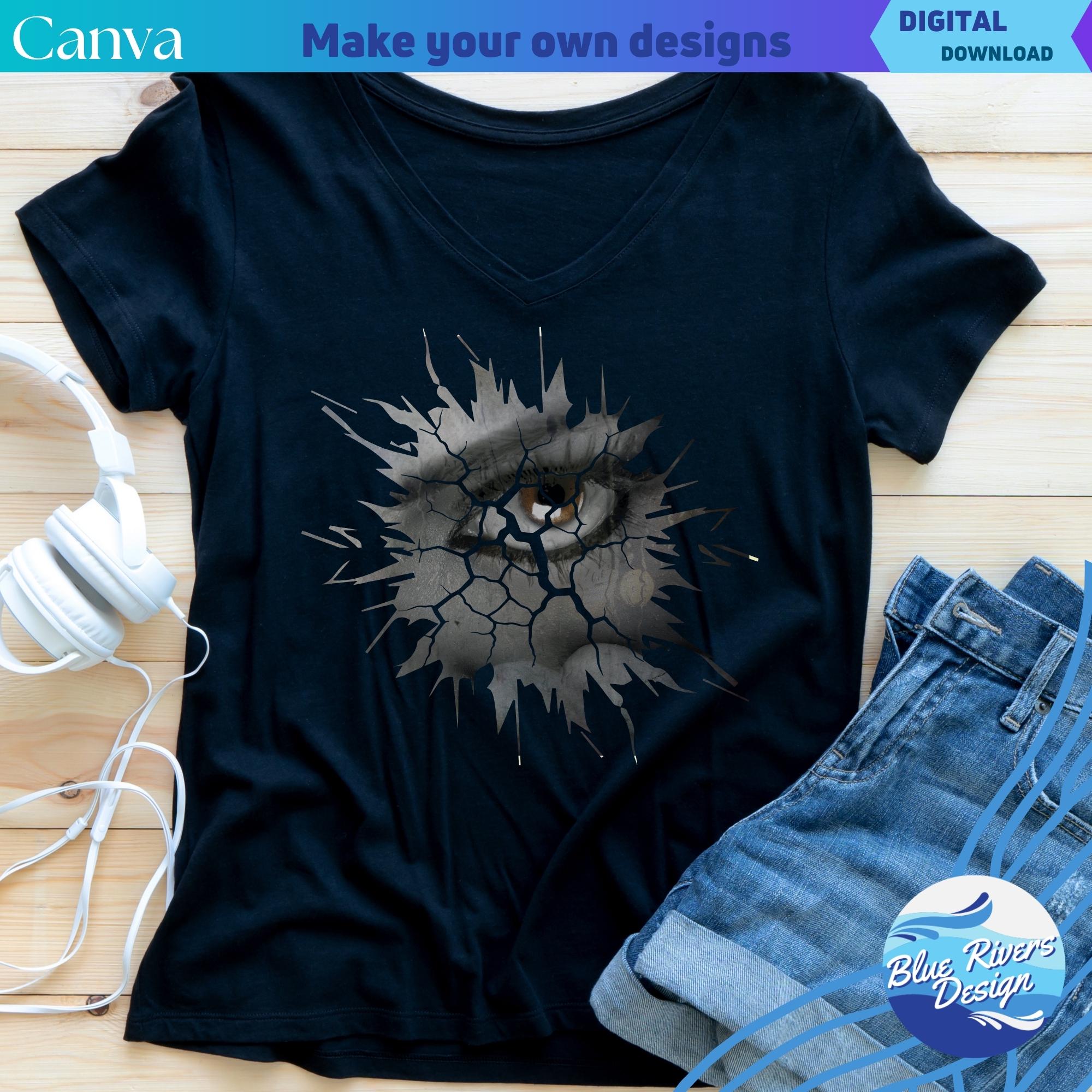 Cracked Canva Frame Template: Drag & Drop Design (digital Download) - Etsy