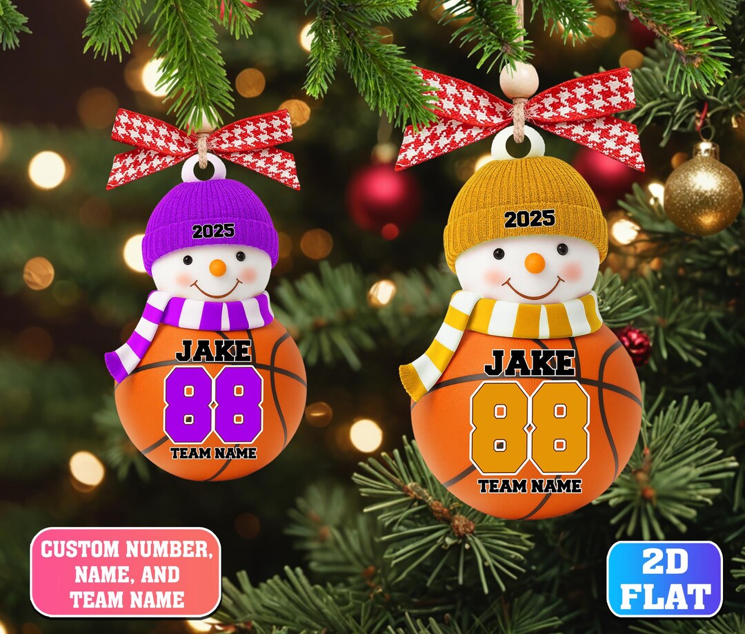 Custom Basketball Player 2D Flat Ornament, Personalized Name Basketball ...