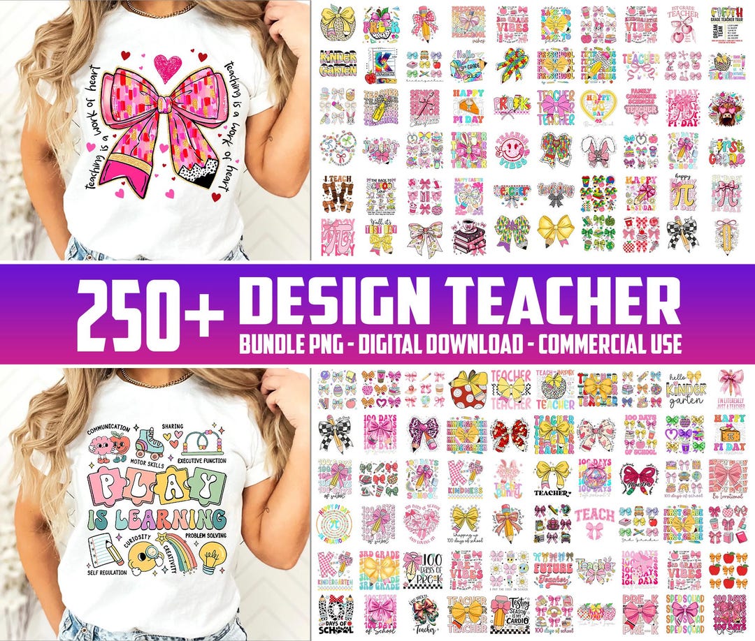 250+ Designs Teacher PNG, Teacher Bundle PNG, Back to School Clipart ...