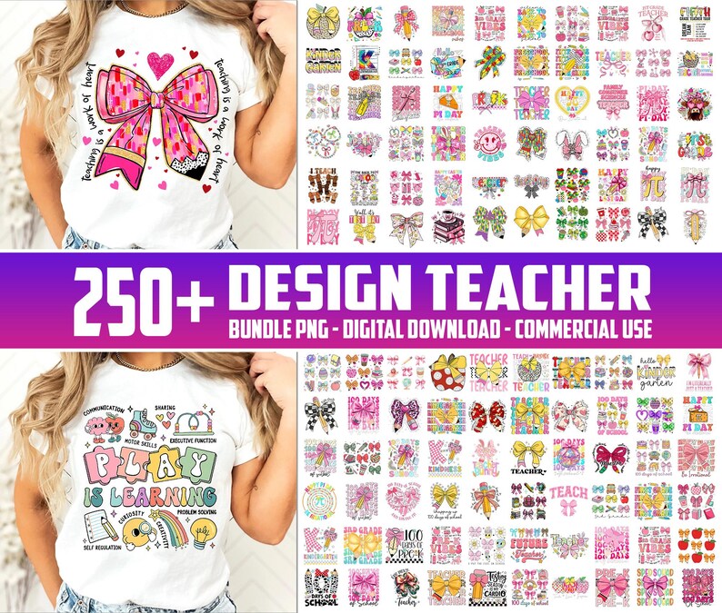 250+ Designs Teacher PNG, Teacher Bundle PNG, Back to School Clipart ...