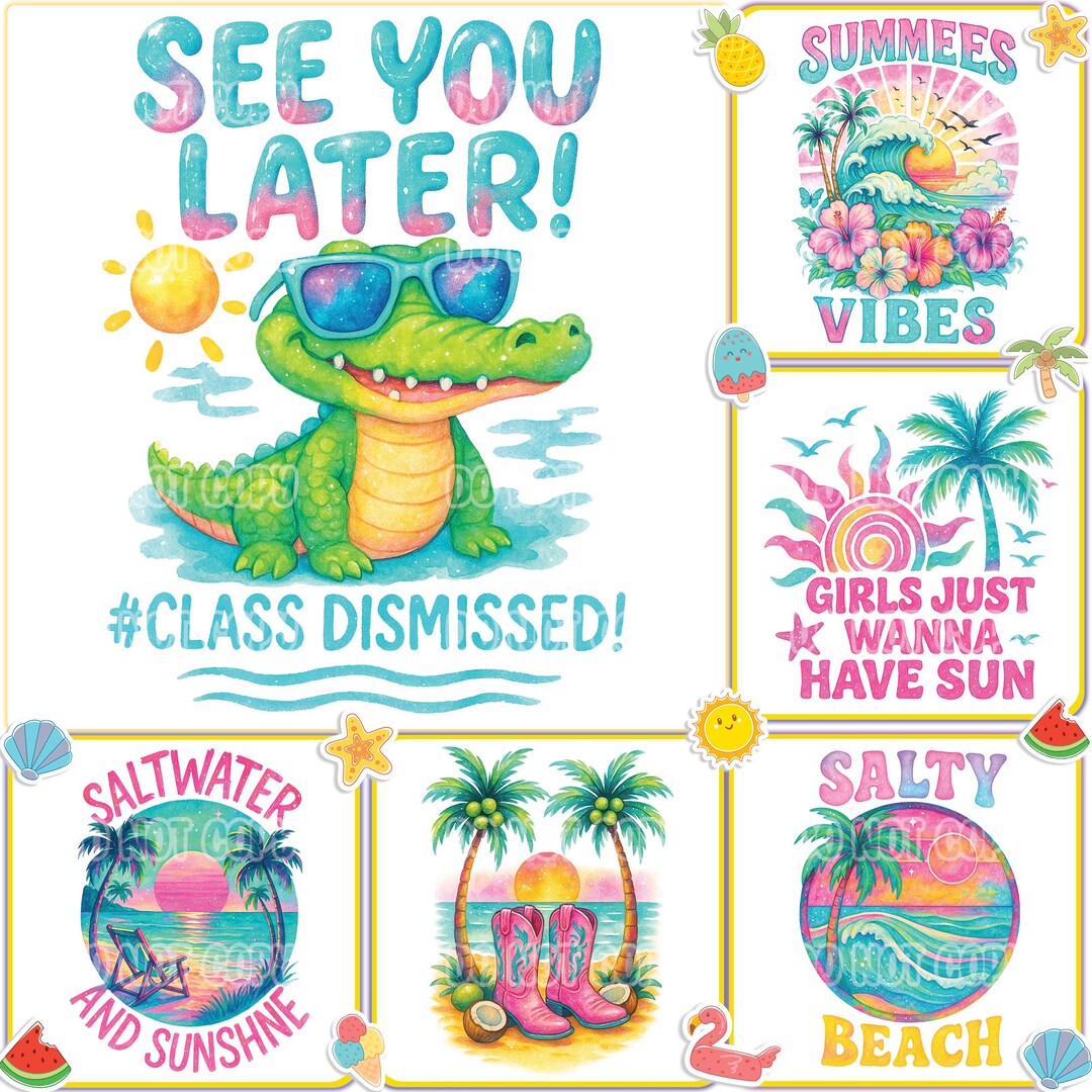 6 Designs Girls Just Wanna Have Sun Png, Salty Beach Designs, Summer ...