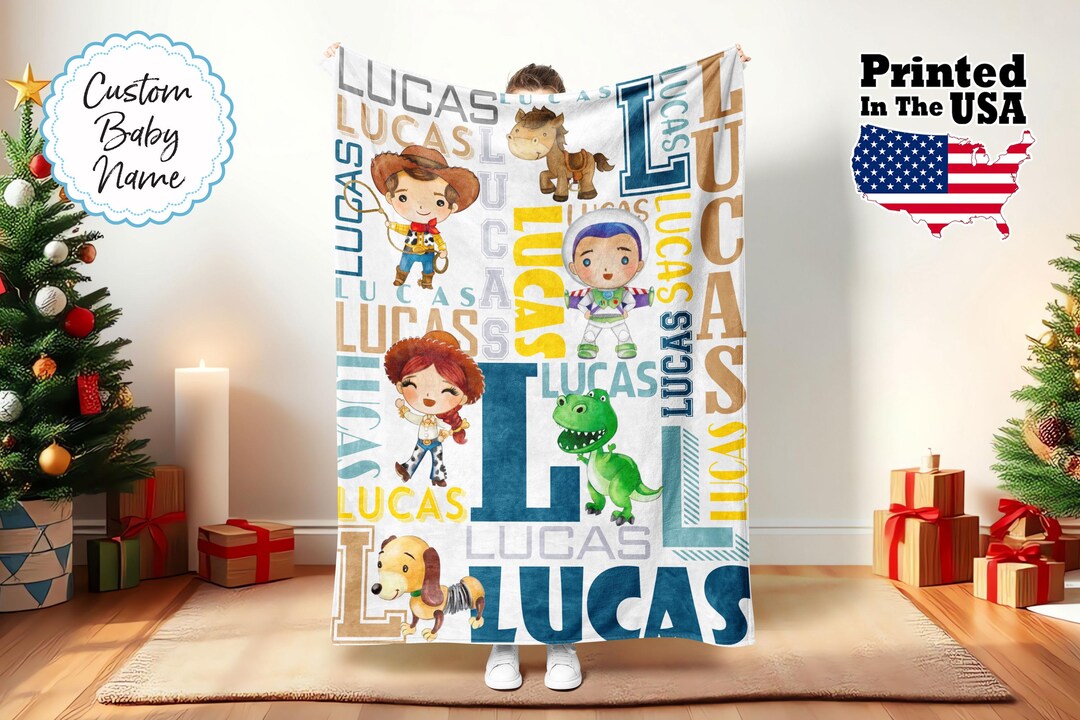Custom Cartoon Blanket, Cartoon Characters Blanket, Custom Name Blanket ...