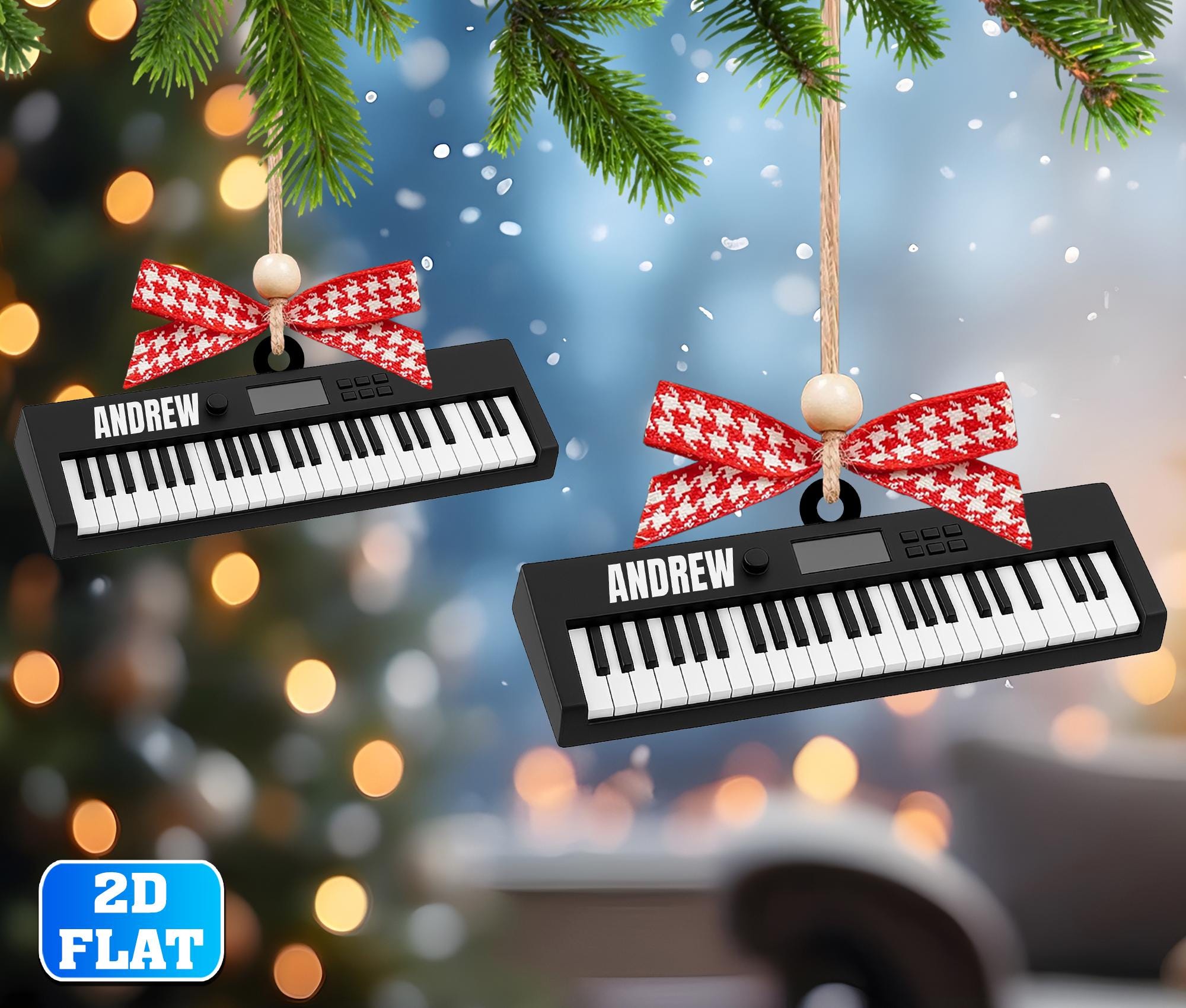 Custom Electric Keyboard Piano Ornament Shape, Holiday Ornament Decor ...