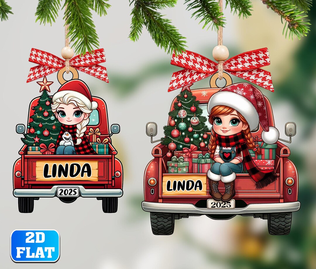 Custom Princess Truck Christmas Tree Ornament, Gift for Princess Lover ...