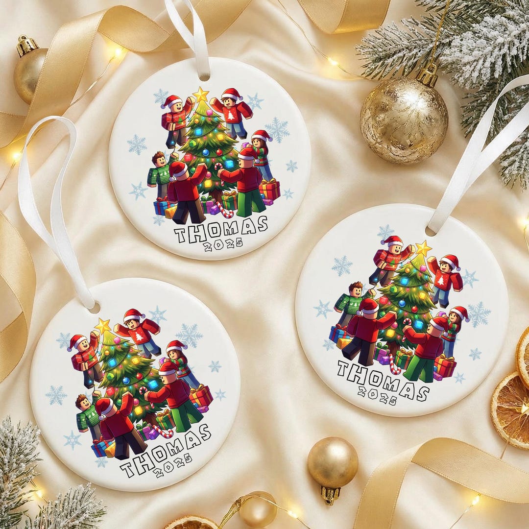 Personalized Cute Video Game Characters Ceramic Ornament, Custom Video ...