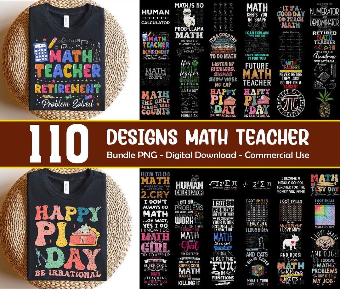 Math Teacher PNG Bundle, Back to School Png, Teacher Appreciation, Math ...