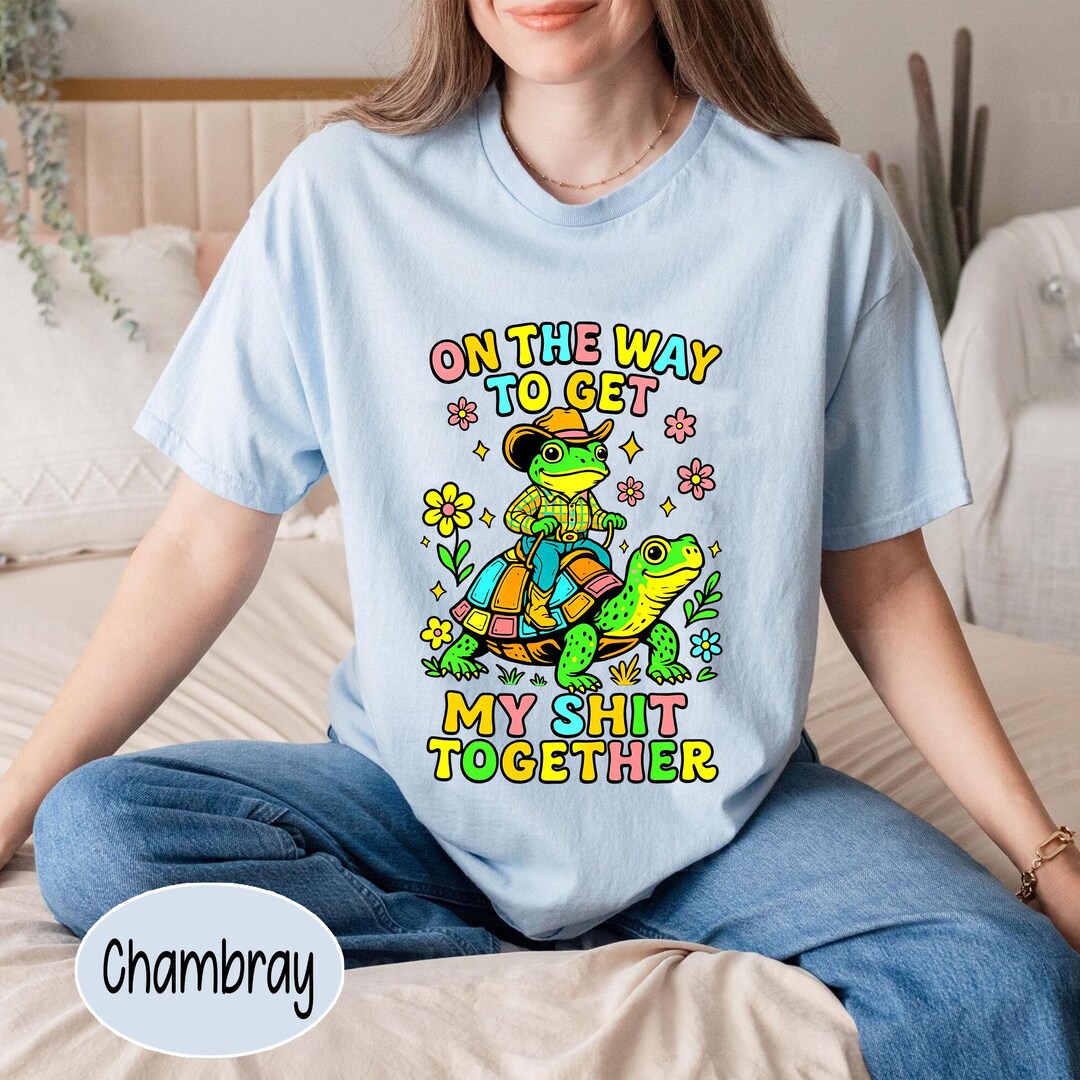 On the Way to Get My Shit Together Png, Funny Frog Png, Retro Cute Frog ...