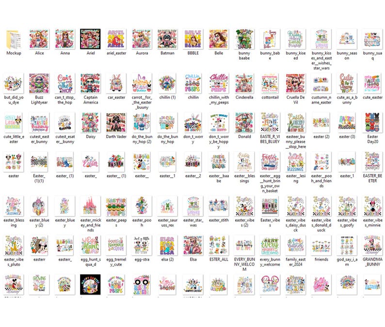 190+ Designs Cartoon Easter Day Characters PNG, Easter Day Bundle PNG ...