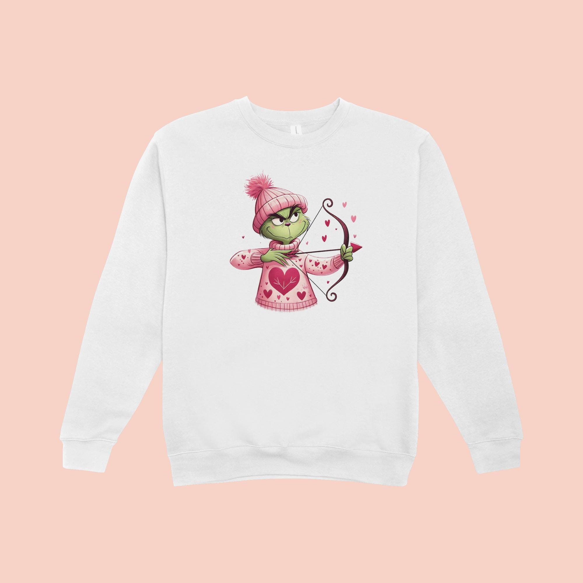 Grumpy Cupid Grinch PNG: Valentine's Day Heart Arrow Design (digital ...