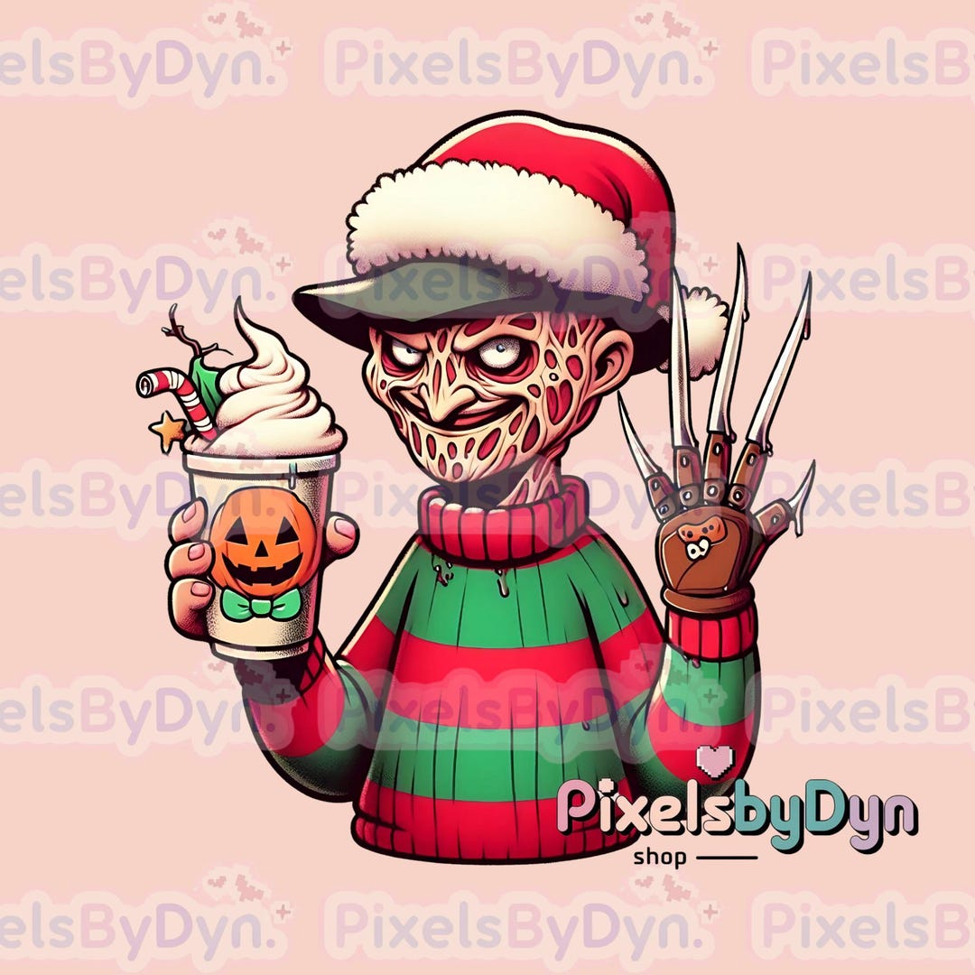 Freddy Krueger Christmas PNG: Horror Holiday Design (digital Download ...