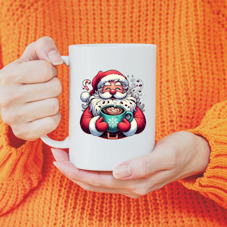 Santa Claus Coffee PNG: Christmas Caffeine Design (digital Download) - Etsy