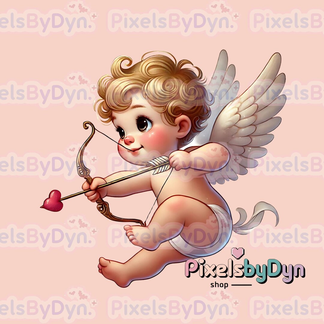 Valentine Cupid PNG: Angel Wings, Heart Arrow (digital Download) - Etsy