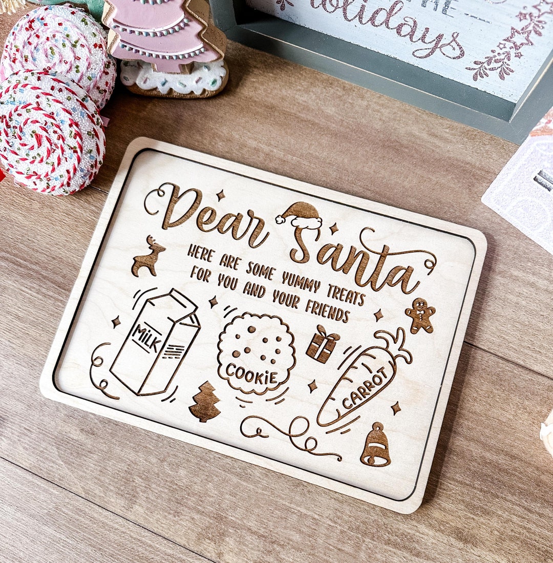 Dear Santa Tray, Milk and Cookie Tray, Christmas Eve Board, Christmas ...