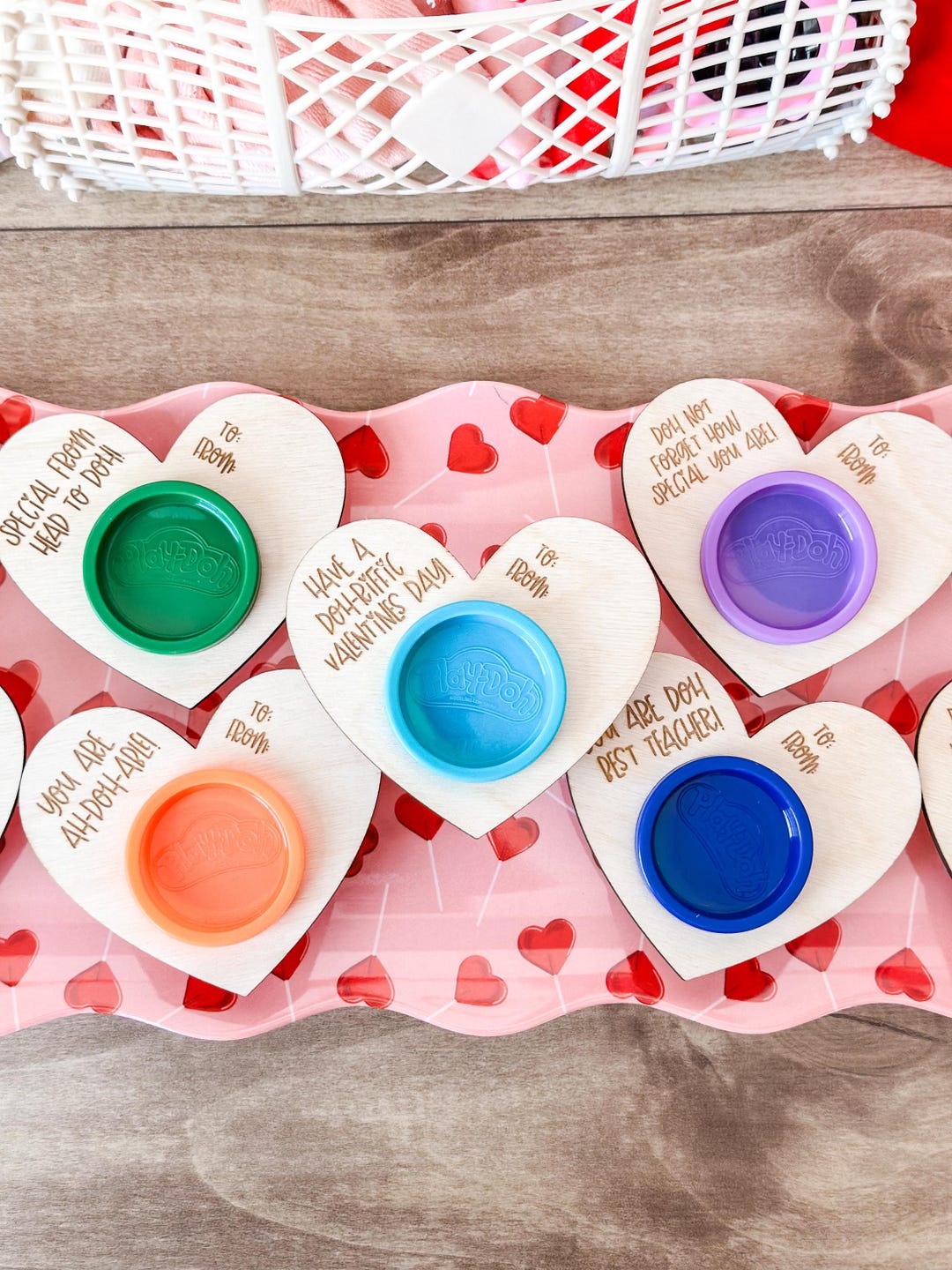 Play Dough Valentines, Gift Exchange Cards, Personalized Valentines ...