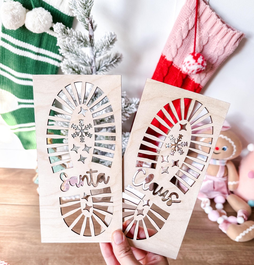 Santa Boot Print Stencil, Santa Claus Footprints, Santa Boot Stencil ...