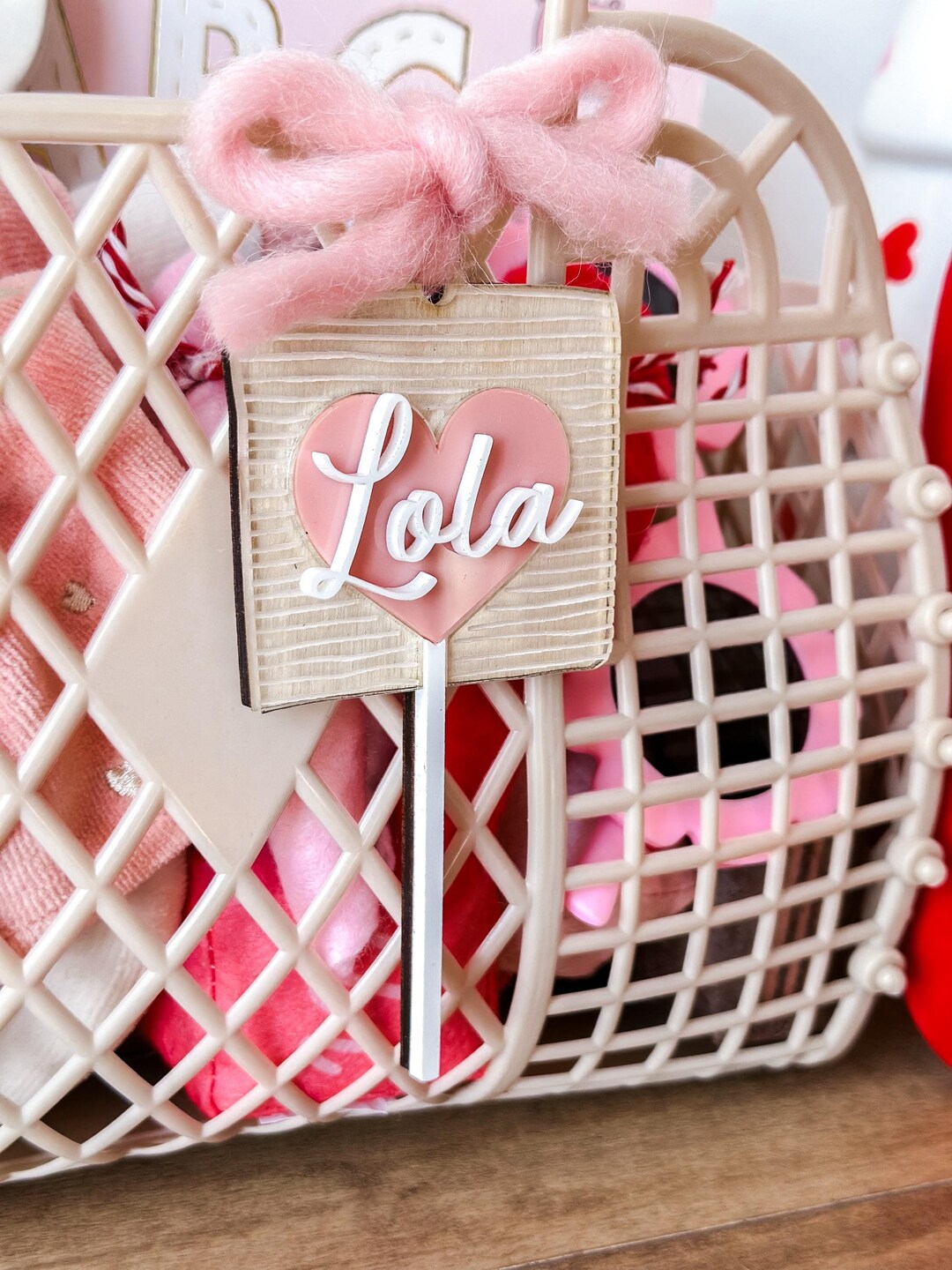 Lollipop Valentine Tag, Heart Sucker Basket Tag, Candy Valentine's Day ...