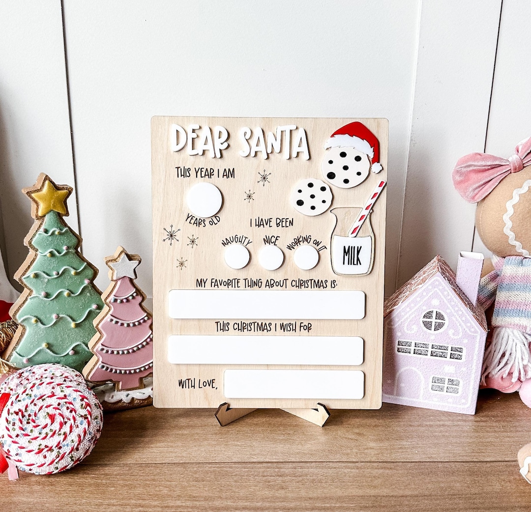 Dear Santa Sign, Dear Santa Letter, Santa Dry Erase Board, Santa ...