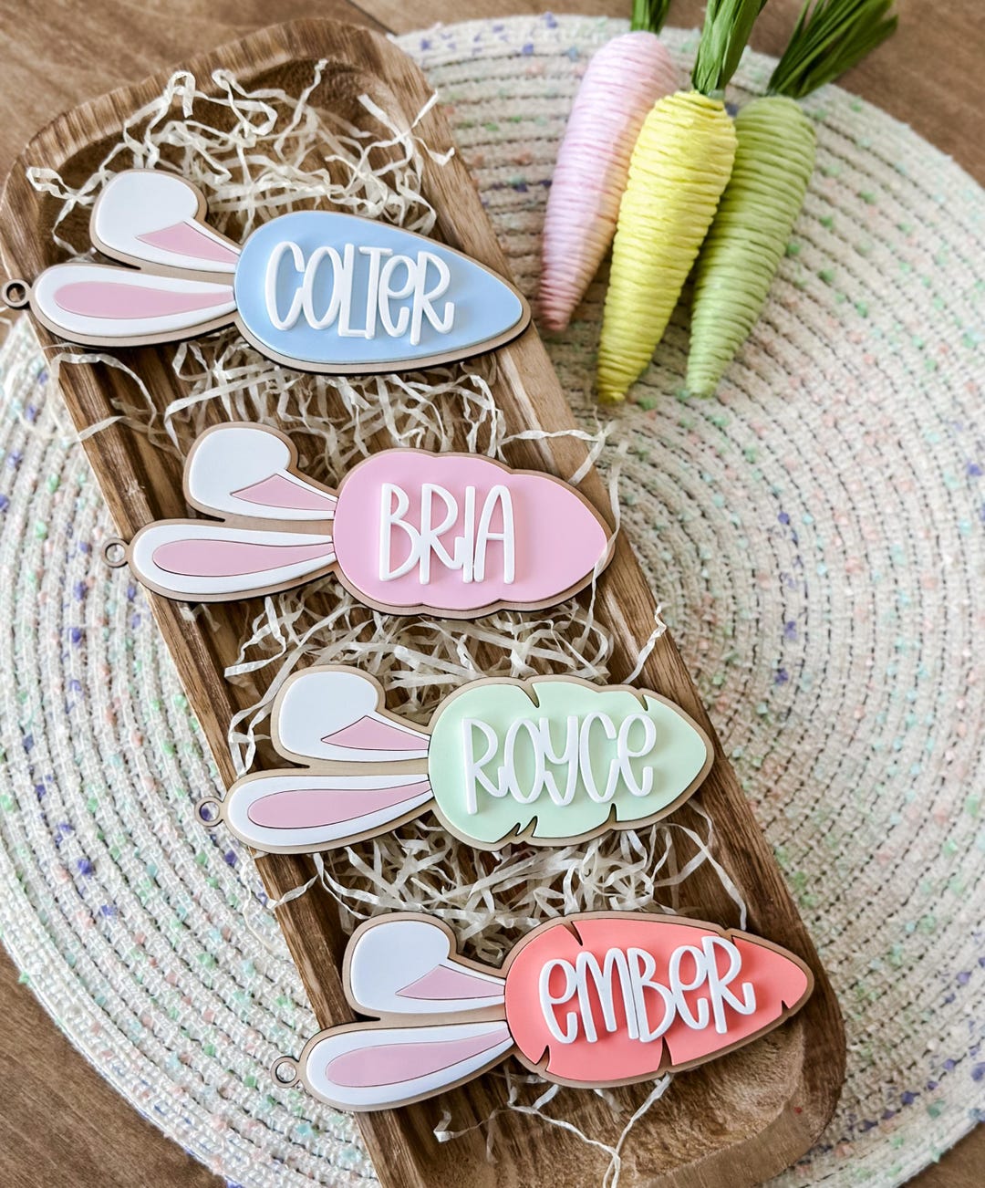 Easter Basket Tag, Carrot Name Tag, Bunny Easter Basket Name Tag ...