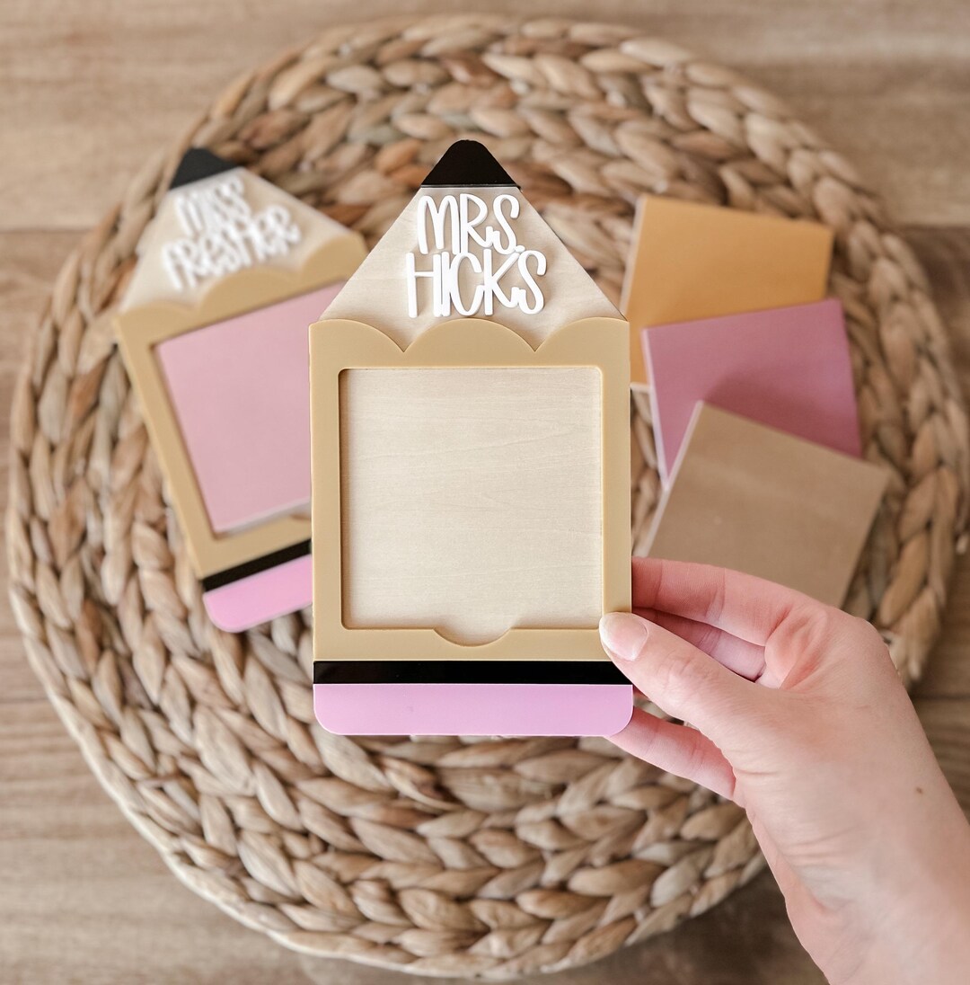 Personalized Pencil Sticky Note Holder: Teacher Appreciation Gift - Etsy