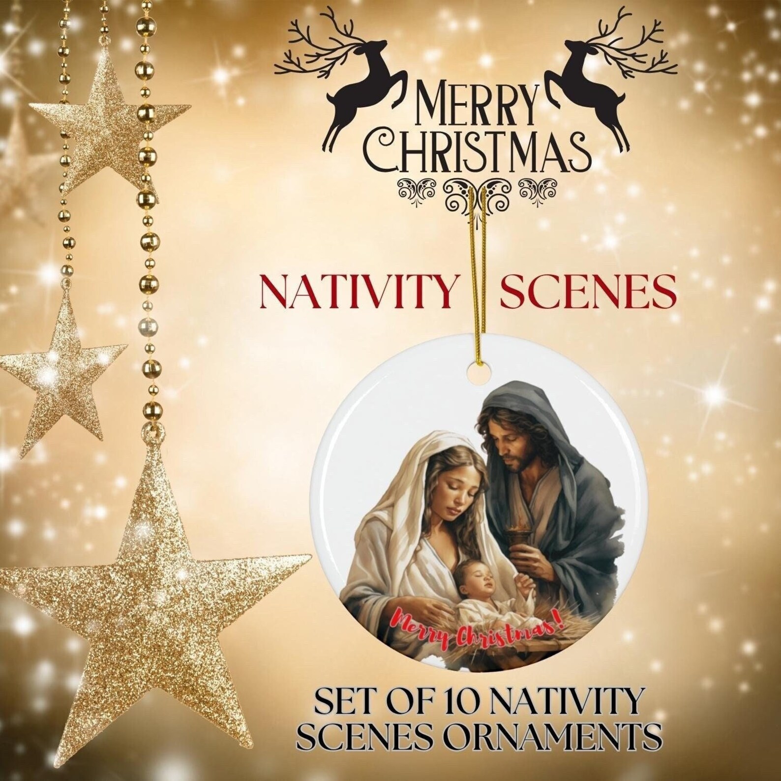 Nativity Set, Artful Ethnic Nativity Scene, Rustic Nativity Set, 10 ...