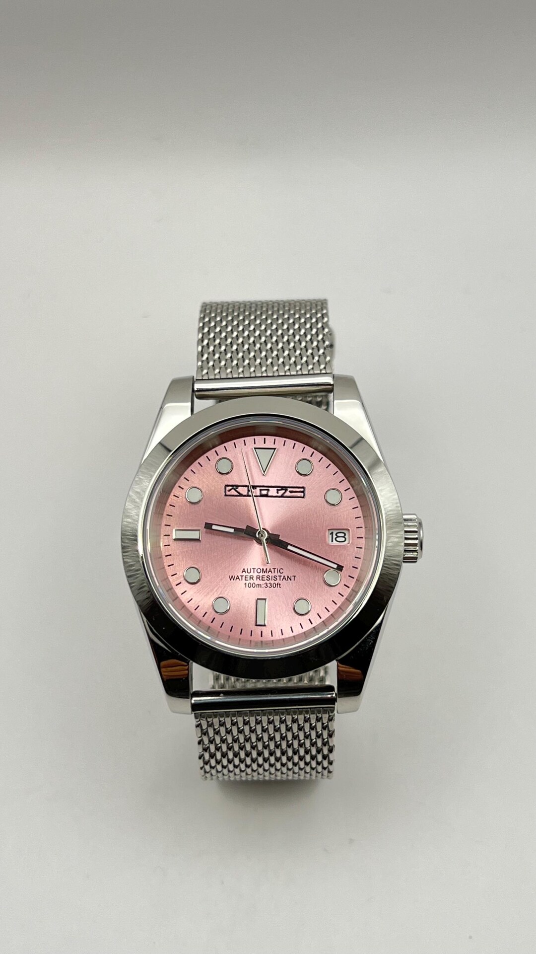 Custom Made Classic Style Pink Dial Watch 39mm Powered by Seiko TMI ...