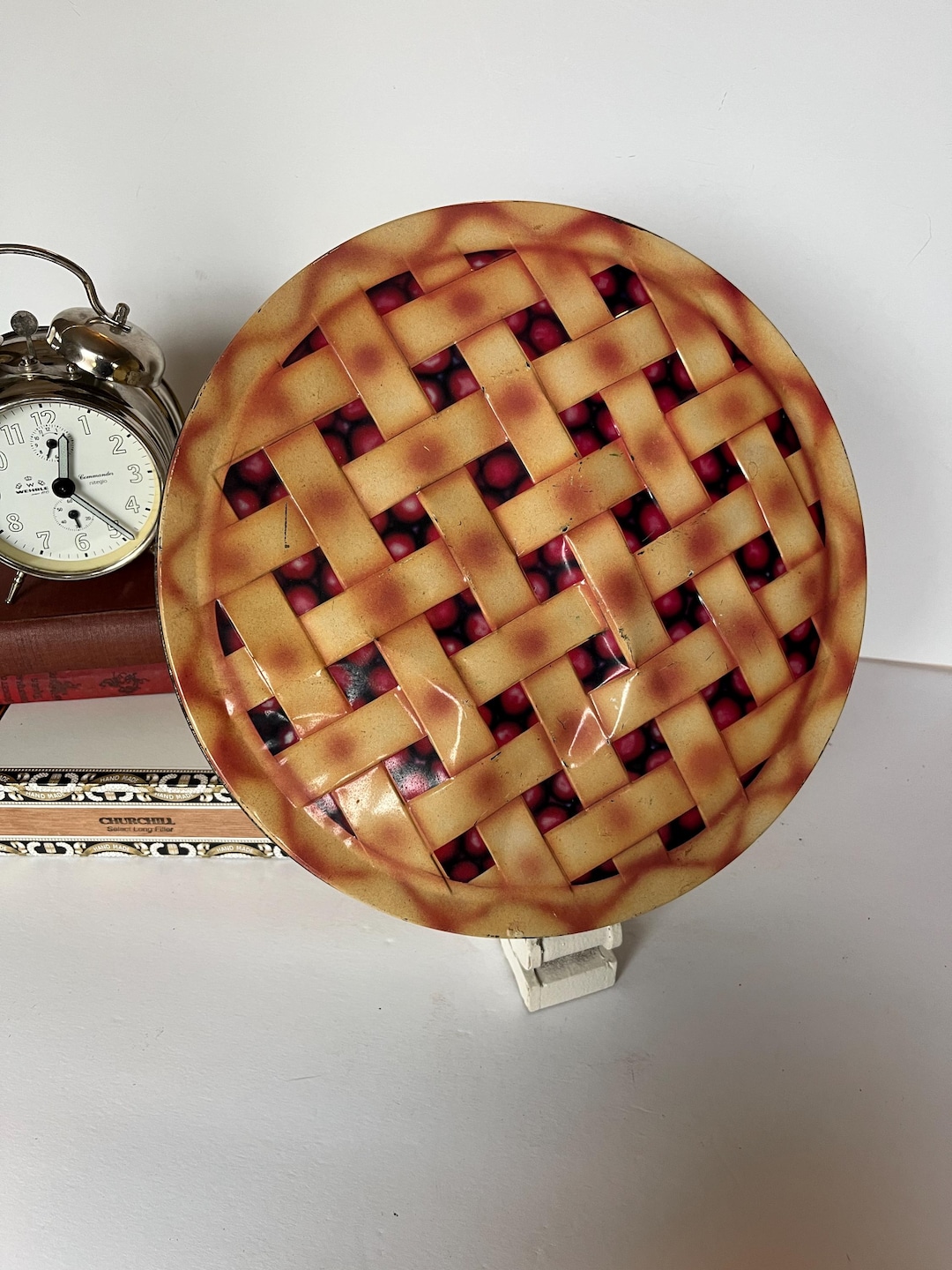 Vintage Lattice Crust Cherry Pie Tin - Retro Farmhouse Tin - Farm to ...