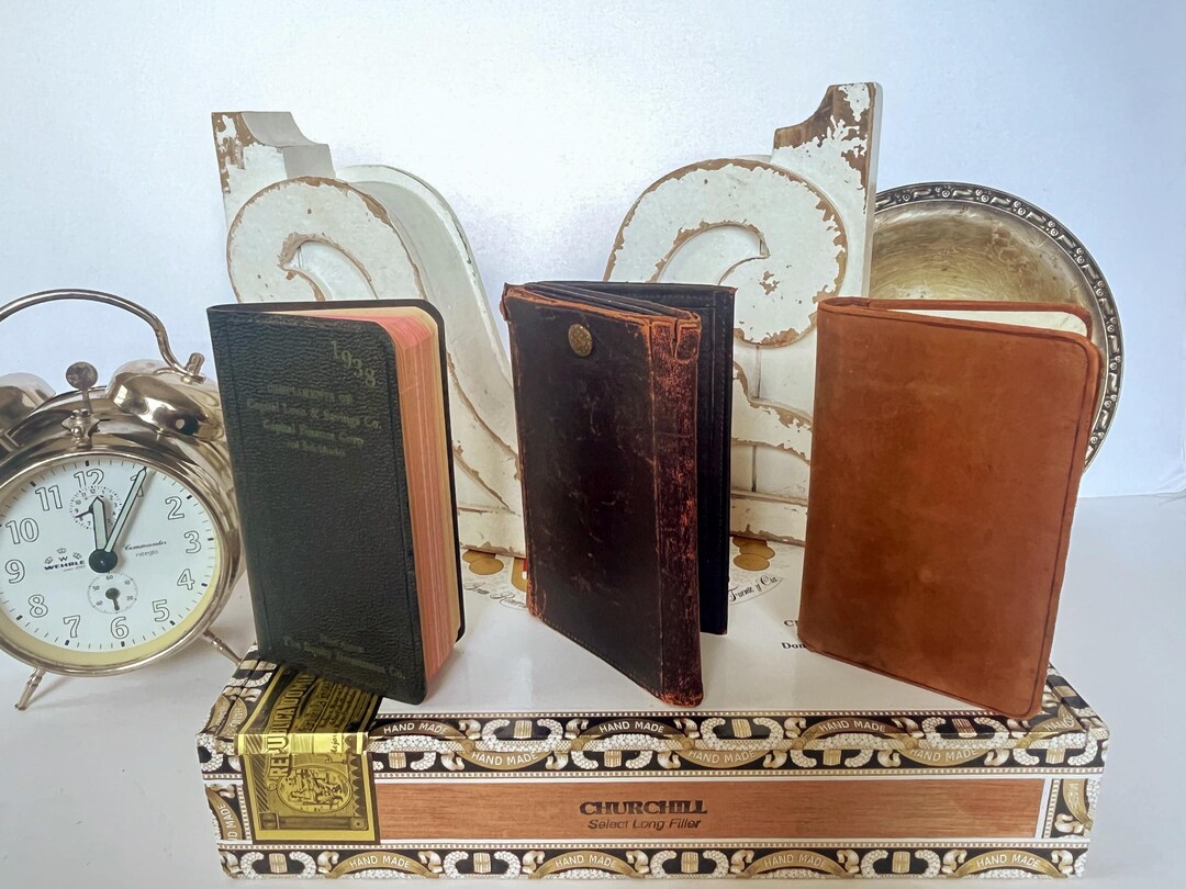 1930s Lot of Pocket Collectibles - Leather Wallet, Pocket Notebook ...