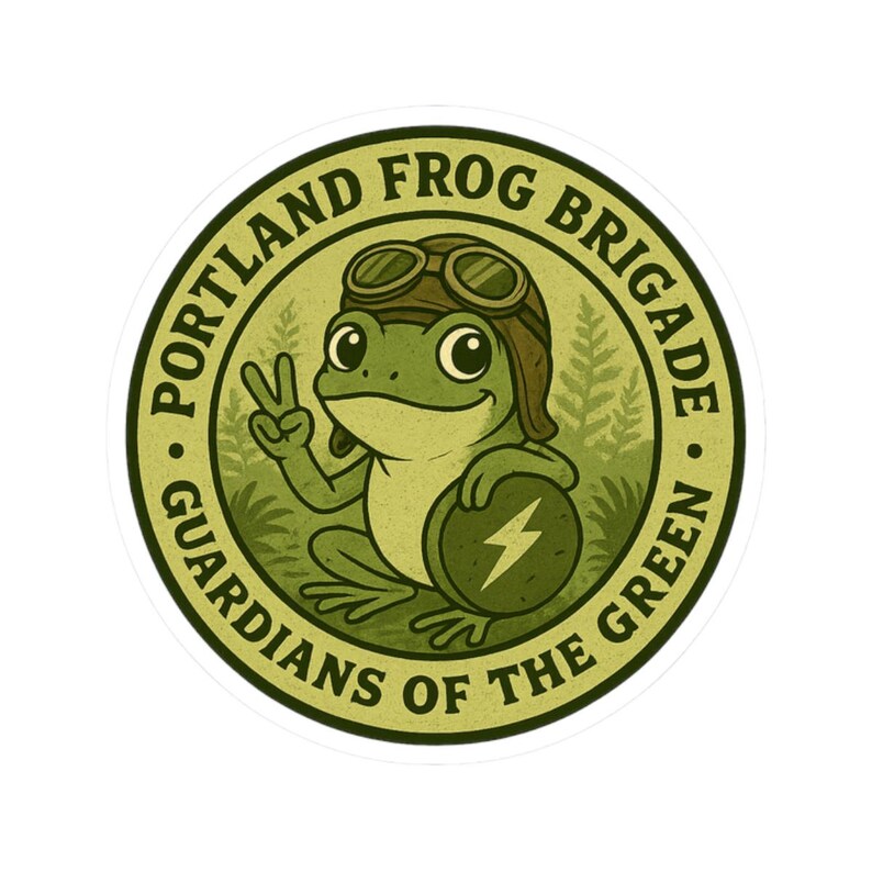 Portland Frog Kiss-cut Stickers, Vinyl Decal for Laptop, Water Bottle ...
