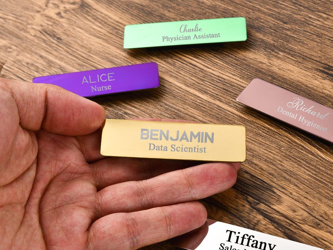 Custom Magnetic Name Tags,personalized Engraved Name Tags,minimalist ...