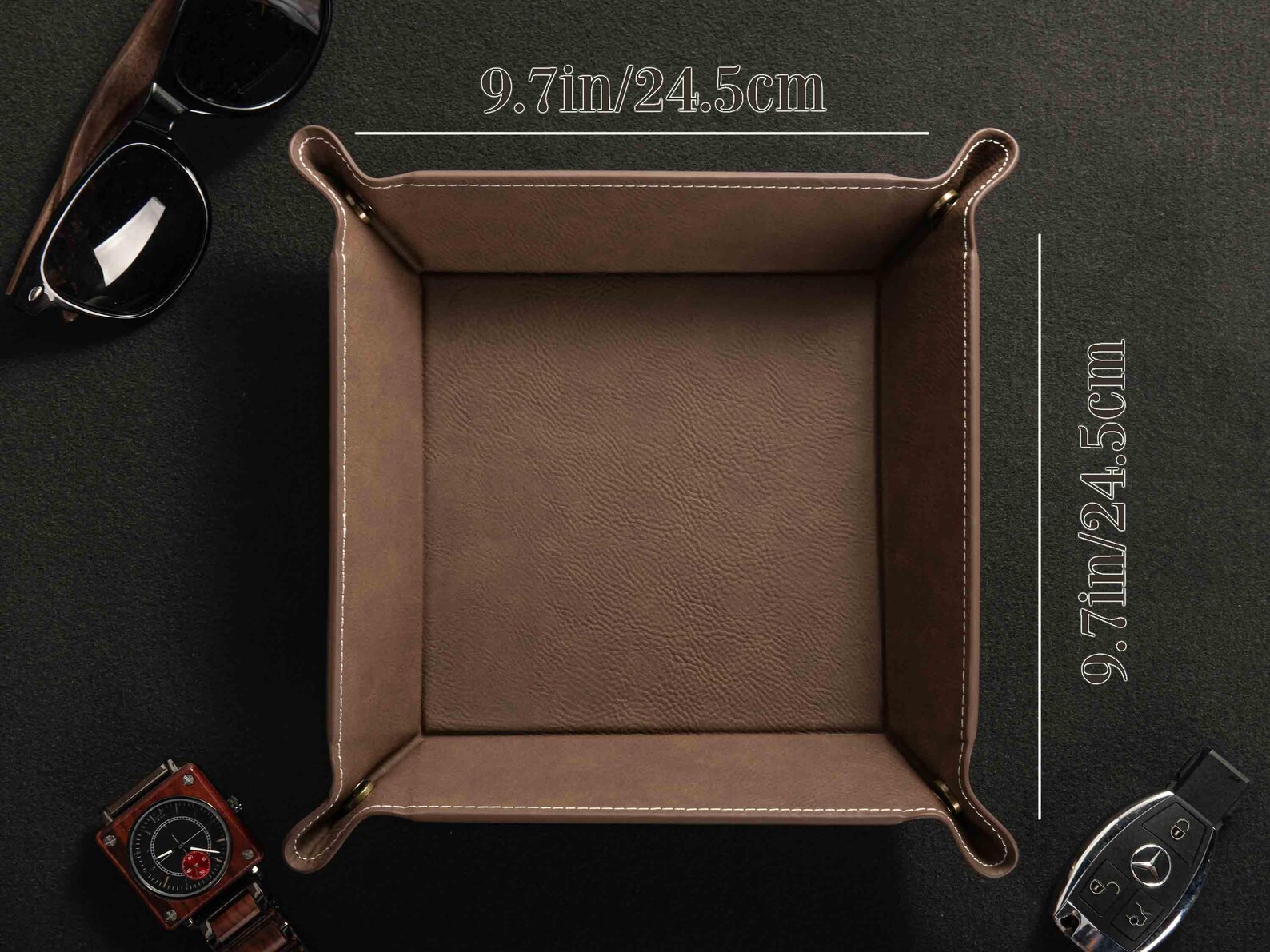 Custom Engraved Leather Valet Tray,engraved Leather Tray,handmade ...