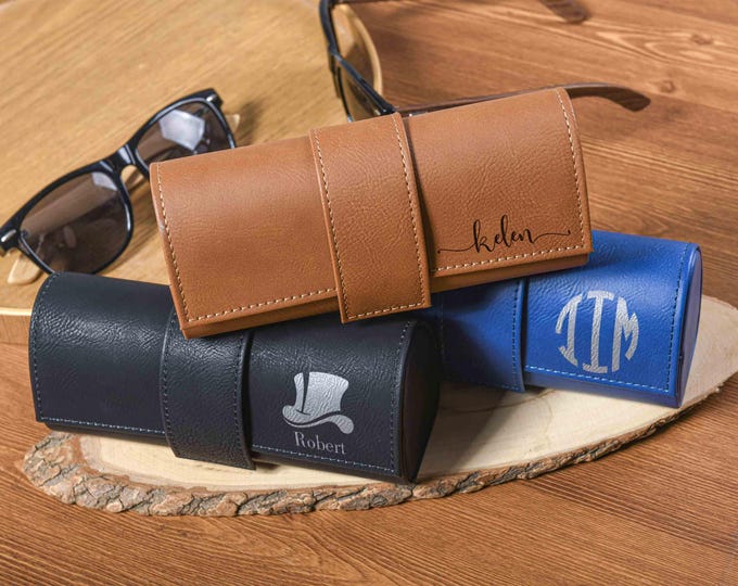 Personalized Sunglasses Leather Box, Engraved Unisex Sunglasses Box ...