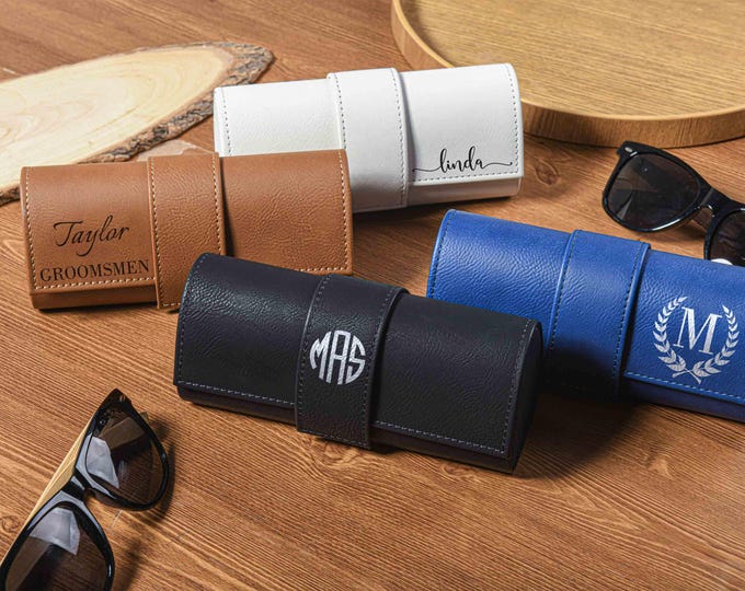 Personalized Sunglasses Leather Box, Engraved Unisex Sunglasses Box ...
